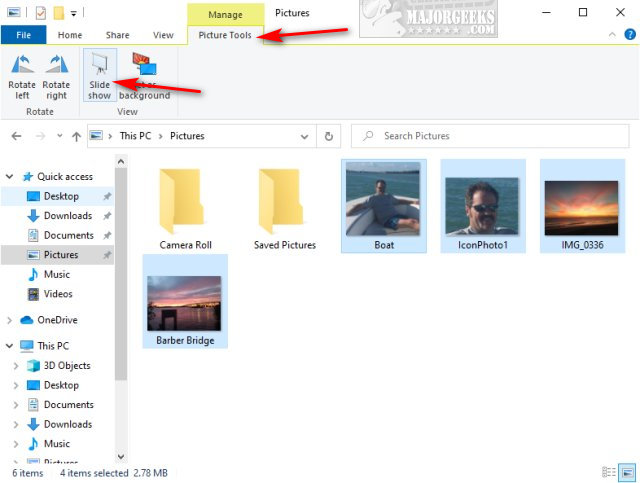 4 Ways to View Pictures as a Slideshow in Windows 10 - MajorGeeks