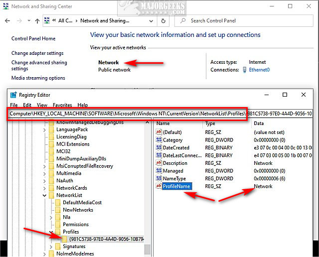 How to Rename a Network Profile Name in Windows 10 - MajorGeeks