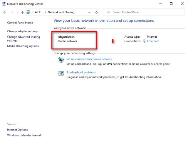 How to Rename a Network Profile Name in Windows 10 - MajorGeeks