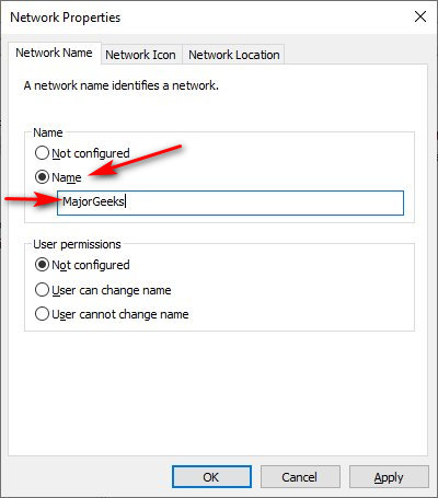 How to Rename a Network Profile Name in Windows 10 - MajorGeeks