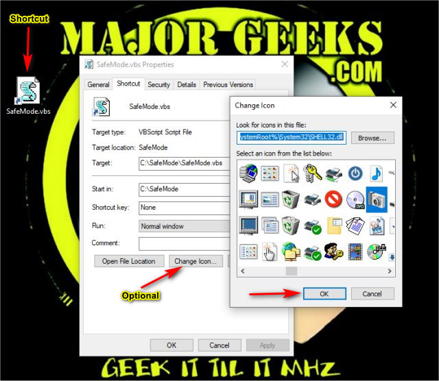 How to Create Safe Mode Desktop Shortcuts - MajorGeeks