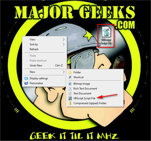 How To Add Vbscript Script File To New Context Menu In Windows 10 Majorgeeks