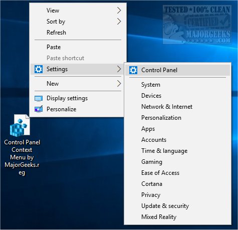 How to Add Settings to the Context Menu in Windows 10 - MajorGeeks