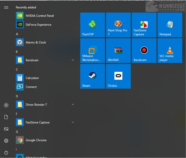 How to Show More Tiles in the Windows 10 & 11 Start Menu - MajorGeeks