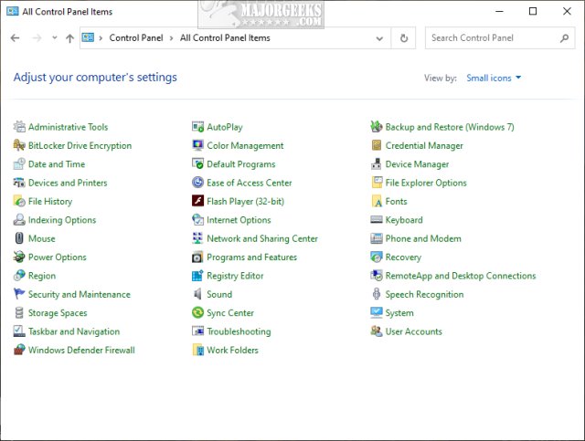 How to Add Registry Editor to Control Panel in Windows - MajorGeeks