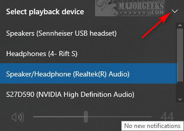 How to Change Default Sound Output Device in Windows 10 - MajorGeeks