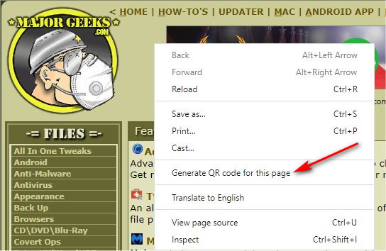How to Generate a QR Code for Any Website in Google Chrome - MajorGeeks