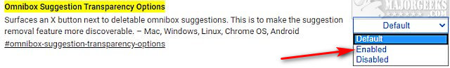 How to Delete Chrome Address Bar Suggestions with Mouse - MajorGeeks