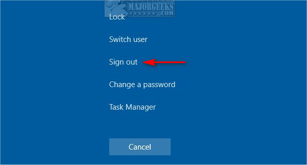 9 Ways to Sign out of Windows 10 - MajorGeeks