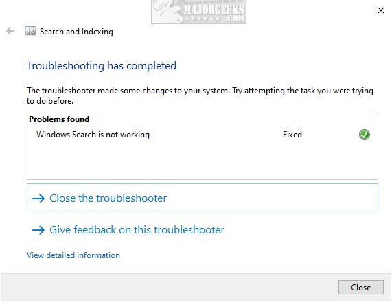 Windows 10 Search - This Is Taking Too Long to Load - MajorGeeks