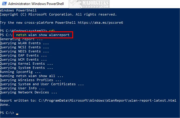 How to Create a WLAN Report in Windows - MajorGeeks