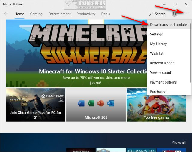 How to Check for Updates in Microsoft Store App - MajorGeeks