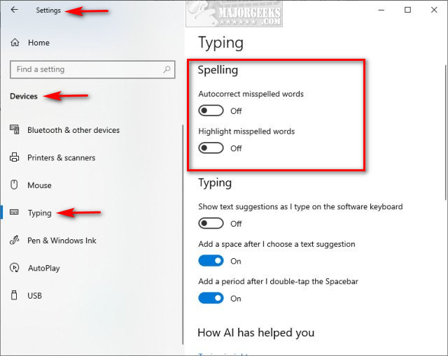 How to Turn Autocorrect on or Off in Windows 10 - MajorGeeks