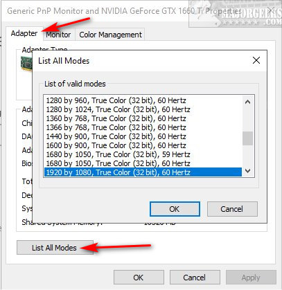 How to Change Screen Refresh Rate in Windows 10 - MajorGeeks
