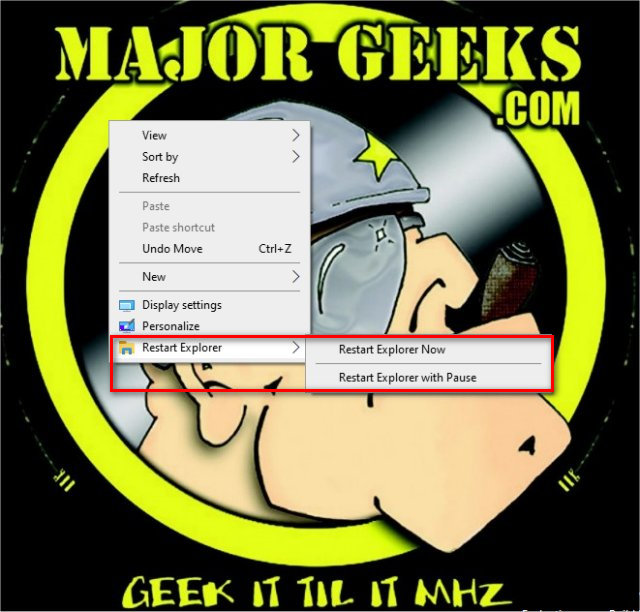 How to Add 'Restart Explorer' Context Menu in Windows 10 & 11 - MajorGeeks