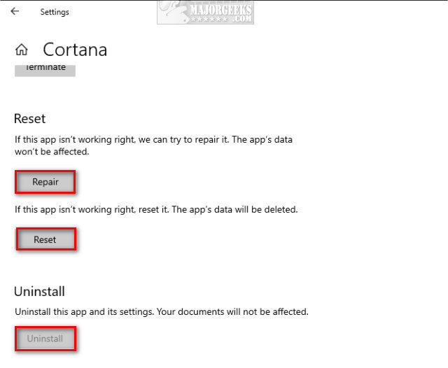 How to Uninstall or Reinstall Cortana in Windows 10 - MajorGeeks
