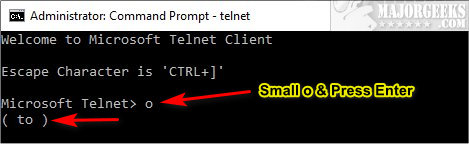 How to Enable and Use Telnet in Windows - MajorGeeks