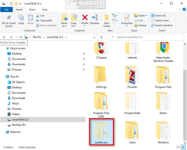 What is the System.sav Folder? - MajorGeeks