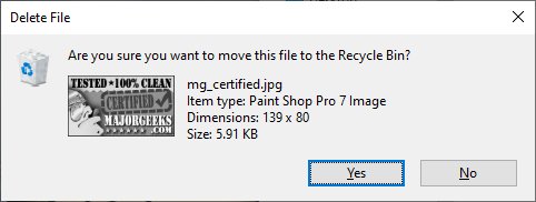 Stop Windows From Prompting to Delete a File - MajorGeeks