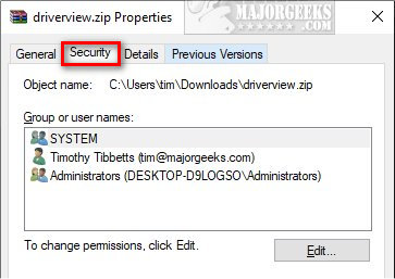 How to Add or Remove Security Tab in File Explorer - MajorGeeks