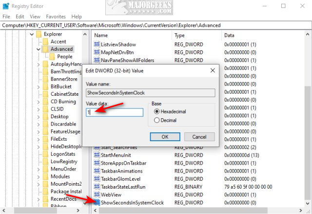 How to Show Seconds in Windows 10 Clock - MajorGeeks