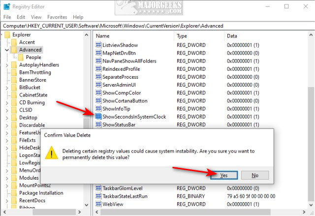 How to Show Seconds in Windows 10 Clock - MajorGeeks