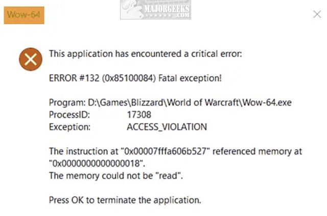 How to Fix World of Warcraft Wow-64 Critical Error - MajorGeeks