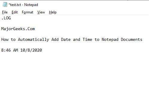 How to Automatically Add Date and Time to Notepad Documents - MajorGeeks