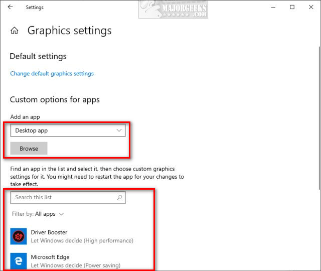 How to Set Preferred GPU for Apps in Windows 10 & 11 - MajorGeeks