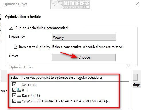 How to Change Optimize Drives Scheduled Settings - MajorGeeks