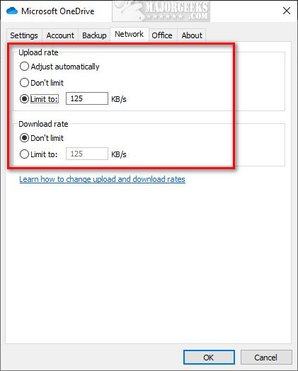 How to Limit or Modify the Bandwidth Used by OneDrive - MajorGeeks