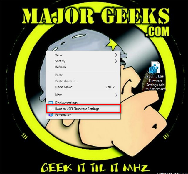 How To Add Boot To Uefi Firmware Settings Desktop Context Menu Majorgeeks