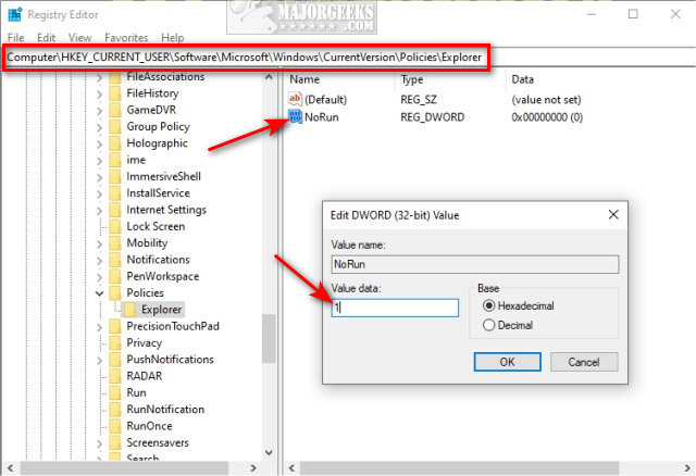 How to Disable the Run Command in Windows - MajorGeeks