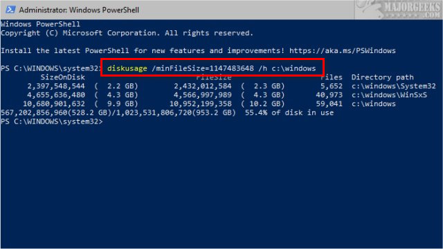 How to Analyze Drive Space With Microsoft DiskUsage - MajorGeeks