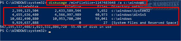How to Analyze Drive Space With Microsoft DiskUsage - MajorGeeks