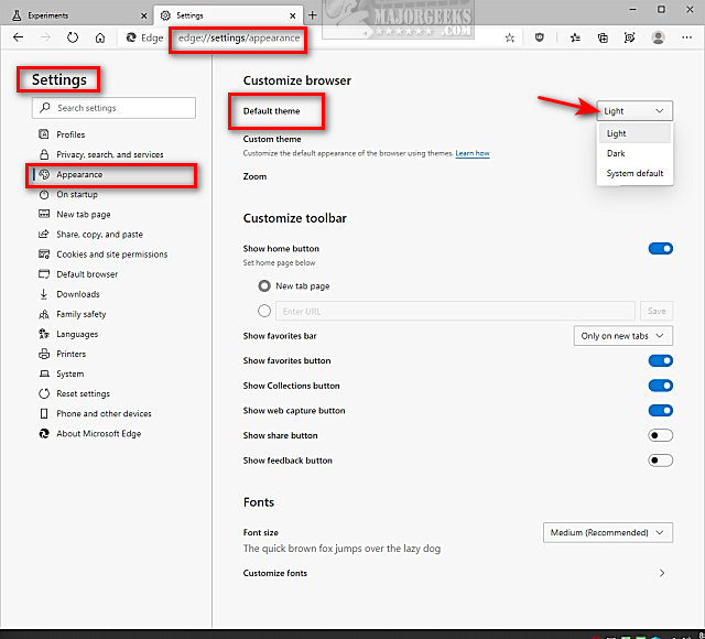 How to Enable Dark Mode in Microsoft Edge - MajorGeeks