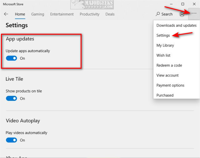 Enable or Disable Automatic Updates in Microsoft Store - MajorGeeks