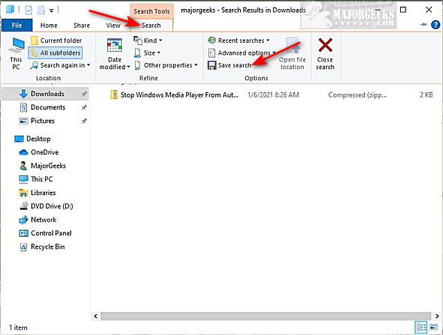 How to Save a Search in Windows 10 & 11 - MajorGeeks