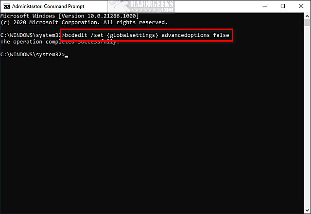 How to Always Boot Windows Into Advanced Startup Settings - MajorGeeks