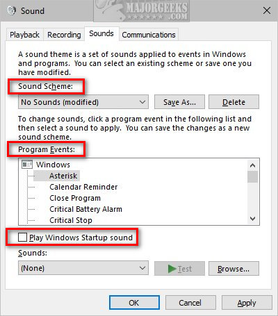 How to Change, Save, and Delete Sound Schemes in Windows - MajorGeeks