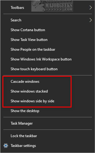 How to Show All Open Windows Stacked, Cascading, or Side By Side ...