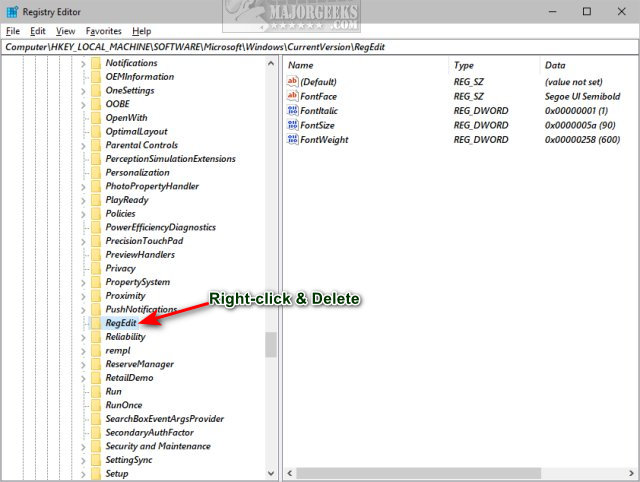 How to Change the Registry Editor Font in Windows - MajorGeeks