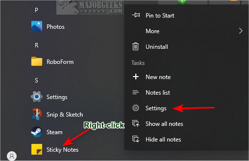 How to Enable or Disable Sticky Notes Insights - MajorGeeks