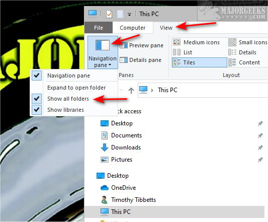 How to Turn Show All Folders on or off in File Explorer - MajorGeeks How to Turn Show All Folders on or off in File Explorer - MajorGeeks