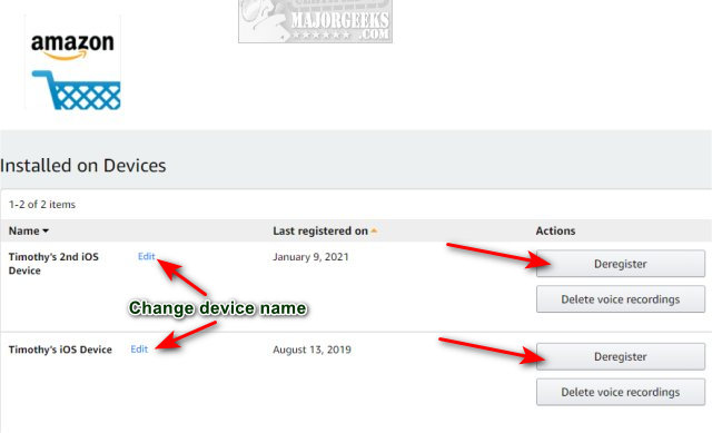 How to Remove a Smartphone or Smart TV From Amazon - MajorGeeks
