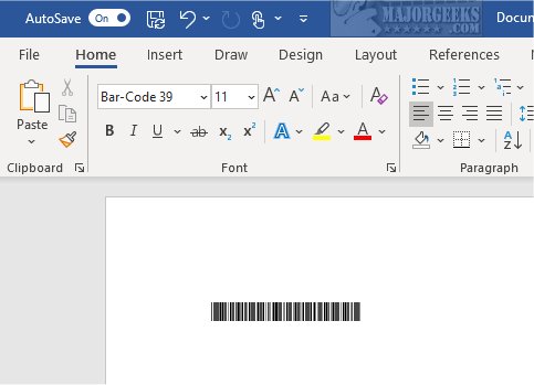 How to Create a Custom Barcode in Microsoft Word or WordPad - MajorGeeks