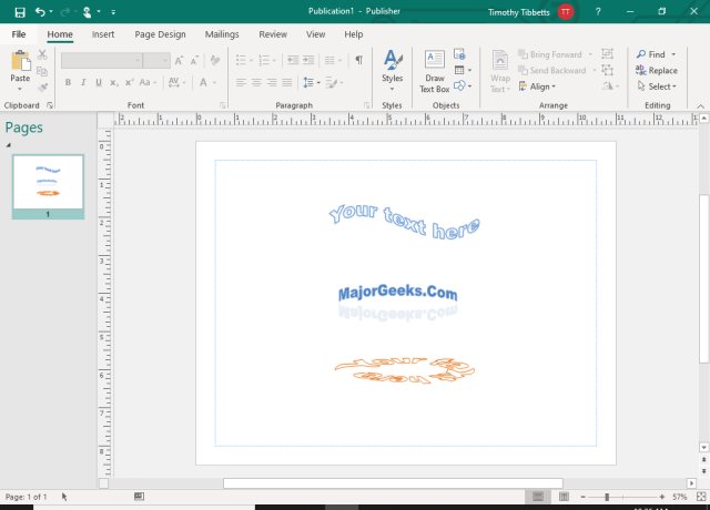 How to Change the Shape of Text in Microsoft Publisher - MajorGeeks
