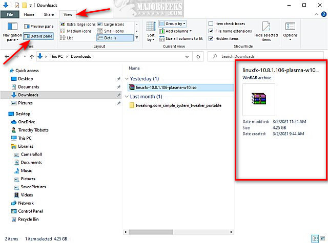 How to Show or Hide Details Pane in File Explorer - MajorGeeks