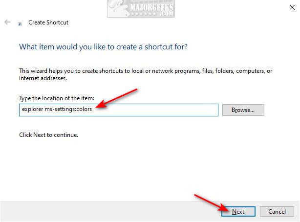 How to Create a Shortcut to Colors in Windows 10 & 11 - MajorGeeks