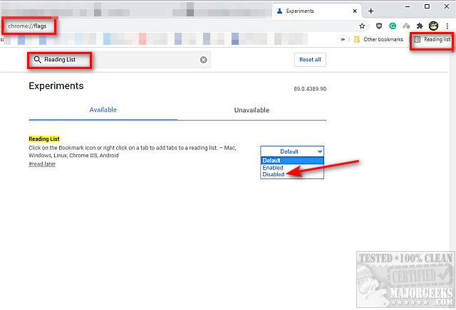How to Remove Reading List From Google Chrome - MajorGeeks
